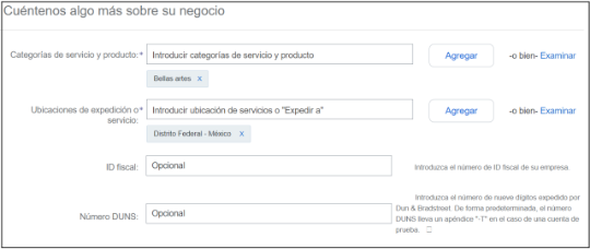 Registrarse con una nueva cuenta de Ariba Network